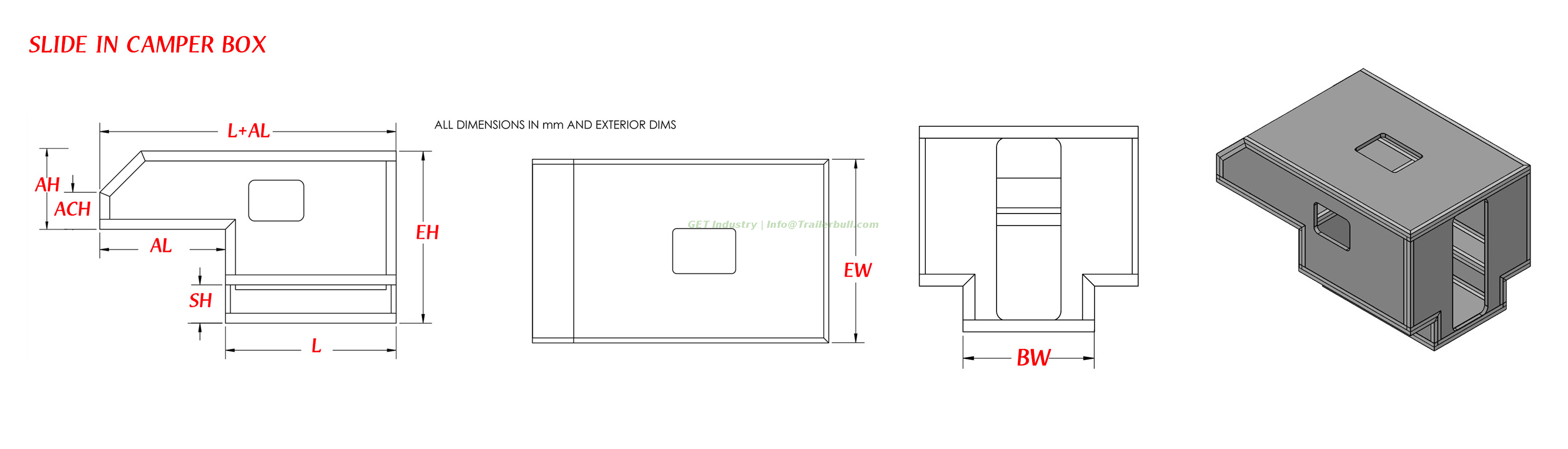 Slide In Truck Camper Box for Pickup Alcove RV Campering Pop-up Caravan ...