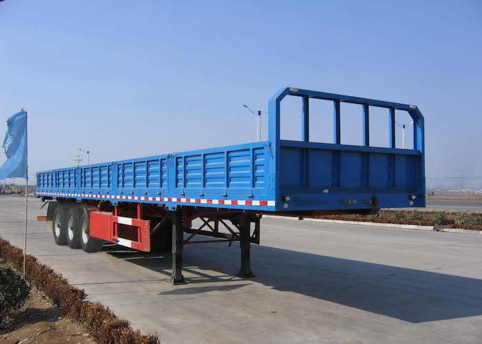 13m Drop Side Semi Trailer with 3 Axles And Side Wall for Bulk Cargos ...