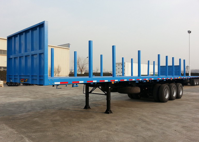 40ft Logging Flatbed Semi Trailer with Log Pillar heavy duty flat bed ...