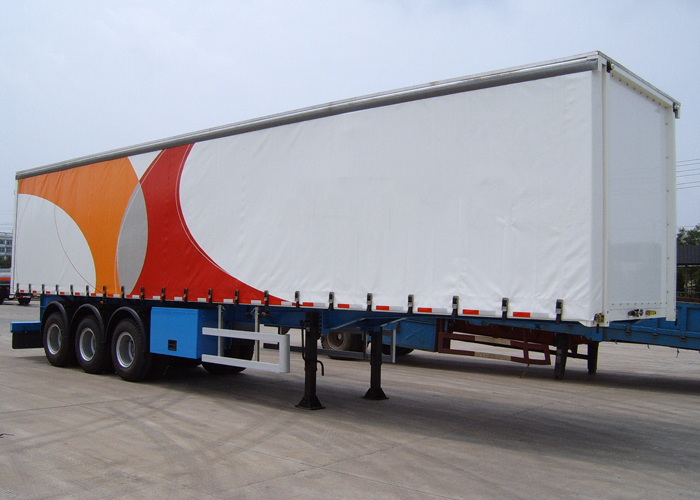 45ft Drop Side Curtain Trailer with 3 Axles for Bulk Cargos And Case ...