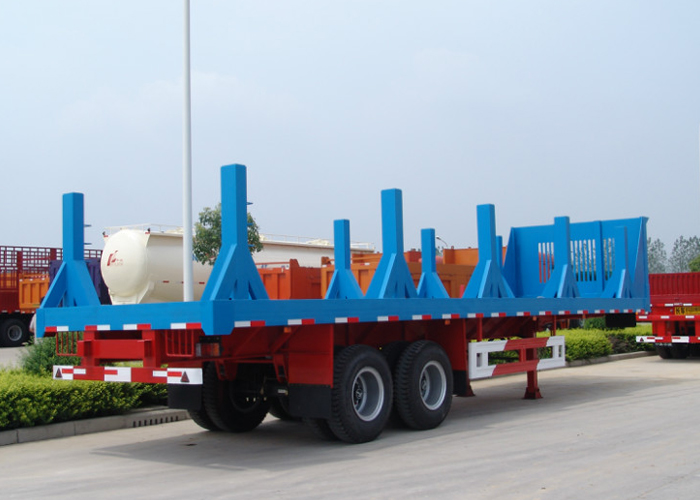 30ft FlatBed Semi Trailer with Strengthen Pillars for Steel Coil ...