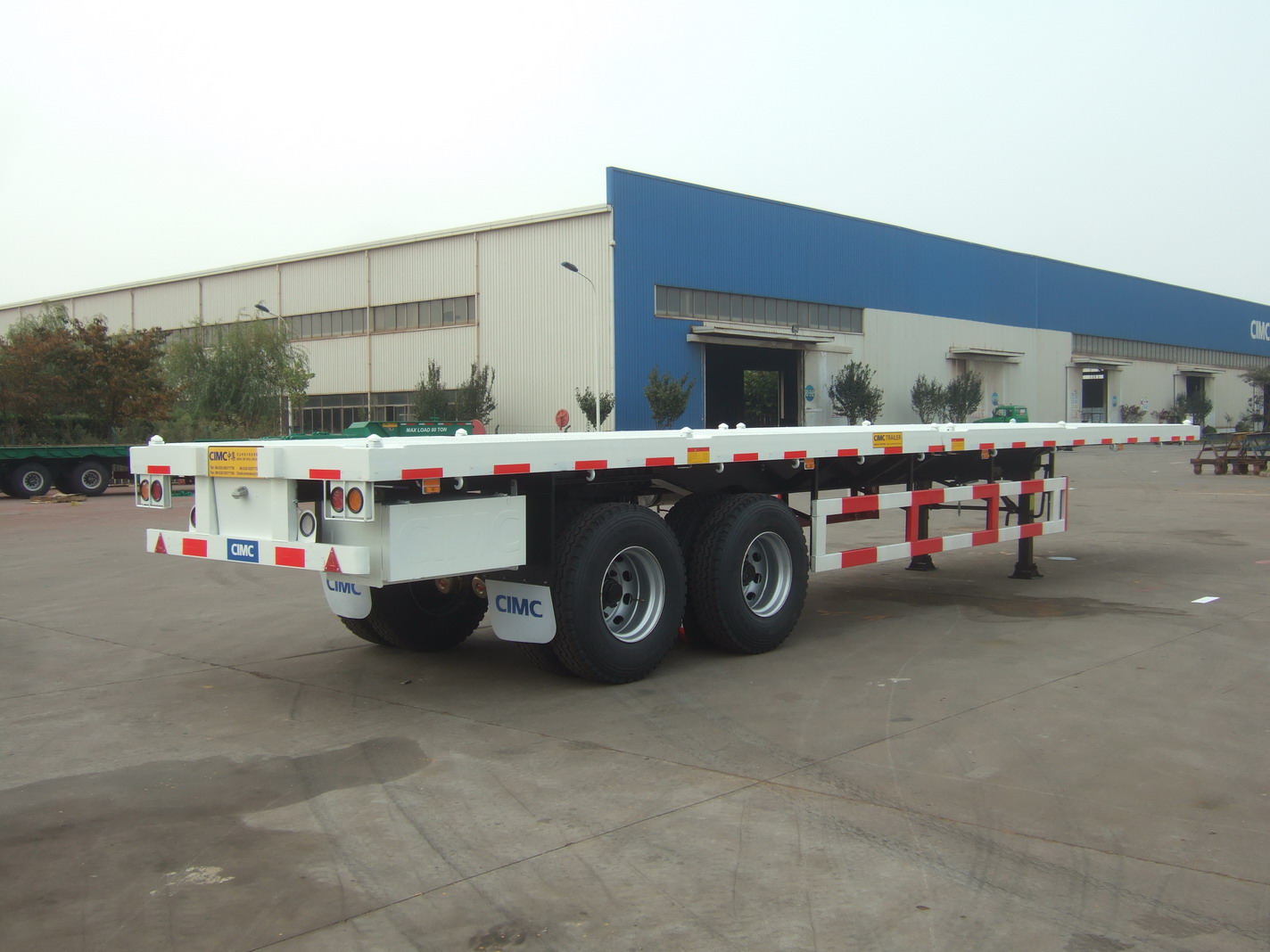 40ft 2 Axles FlatBed Container Semi Trailer for Light 40ft Containers ...