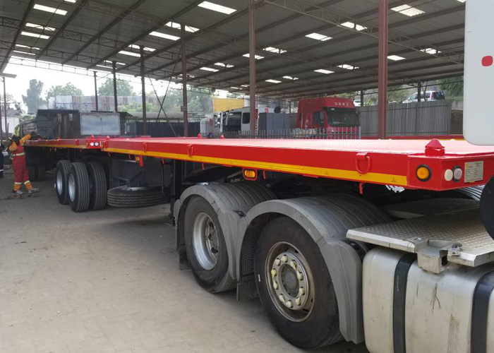 60ft B Double interlink FlatBed Semi Trailer for container and tank ...